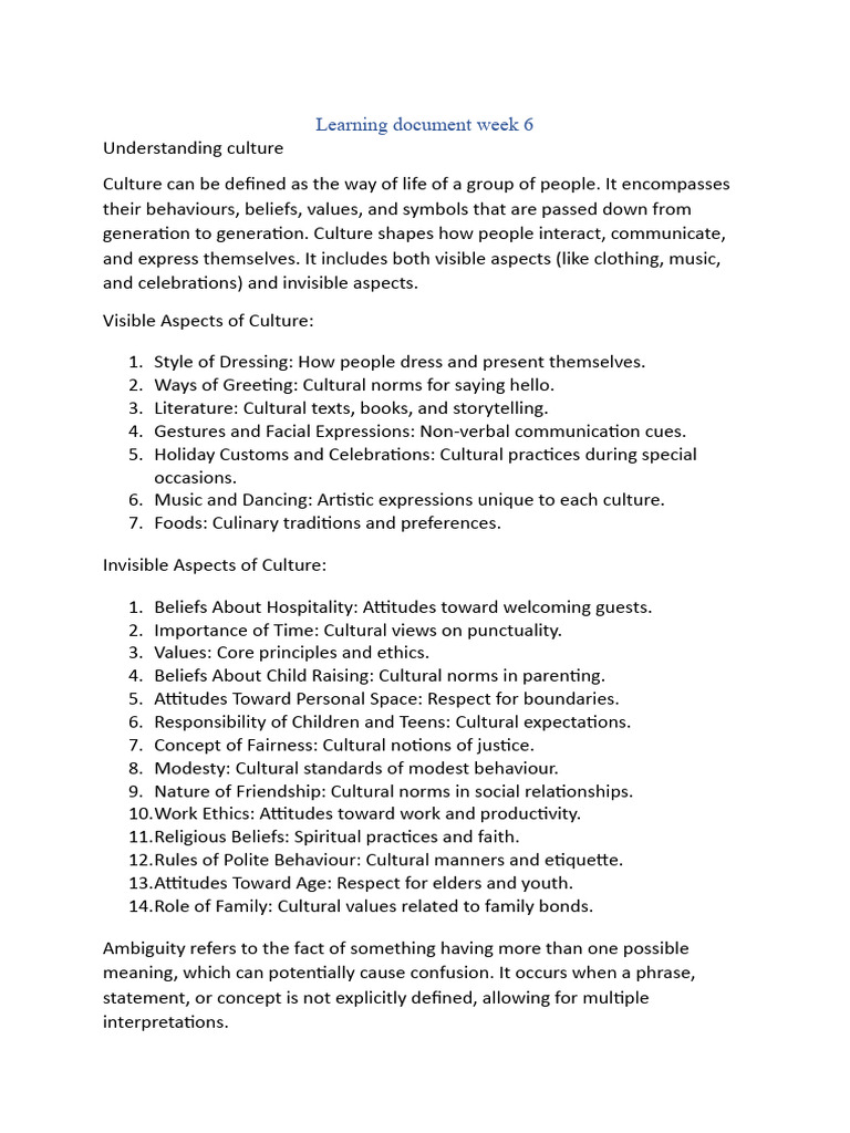 Learning Document Week 6 | PDF | Time Management | Professional Skills