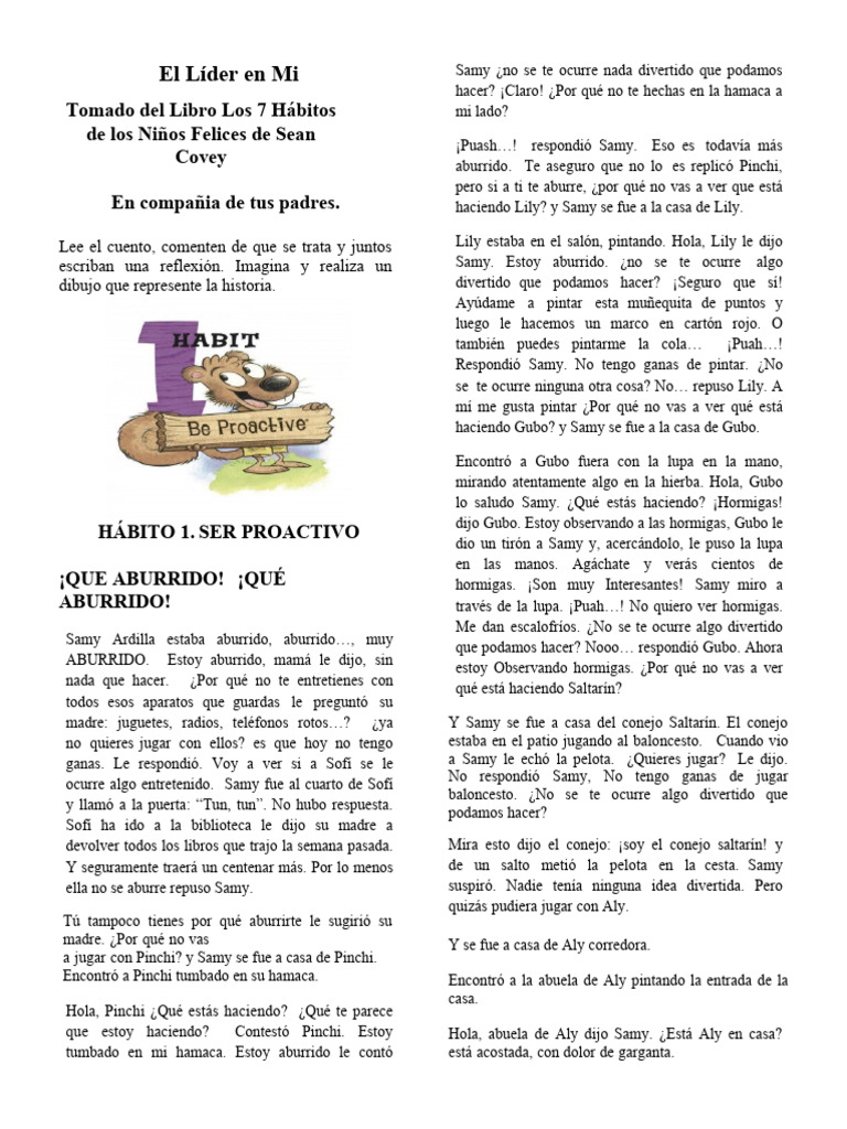 Cuentos 7 HÁBITOS DE LOS NIÑOS FELICES | PDF