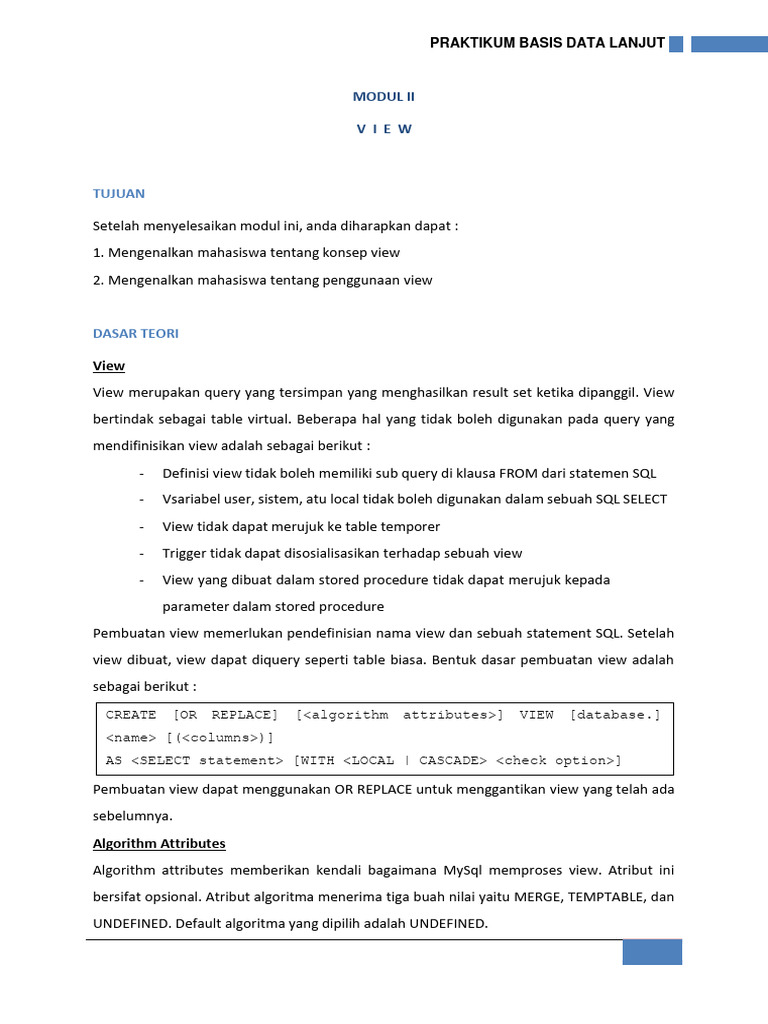 MODUL Basis Data | PDF