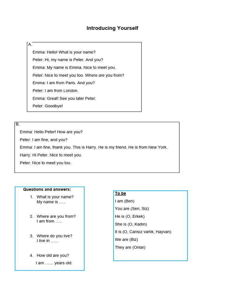 introducing-yourself-conversation-topics-dialogs-oneonone-activities_95751 | PDF