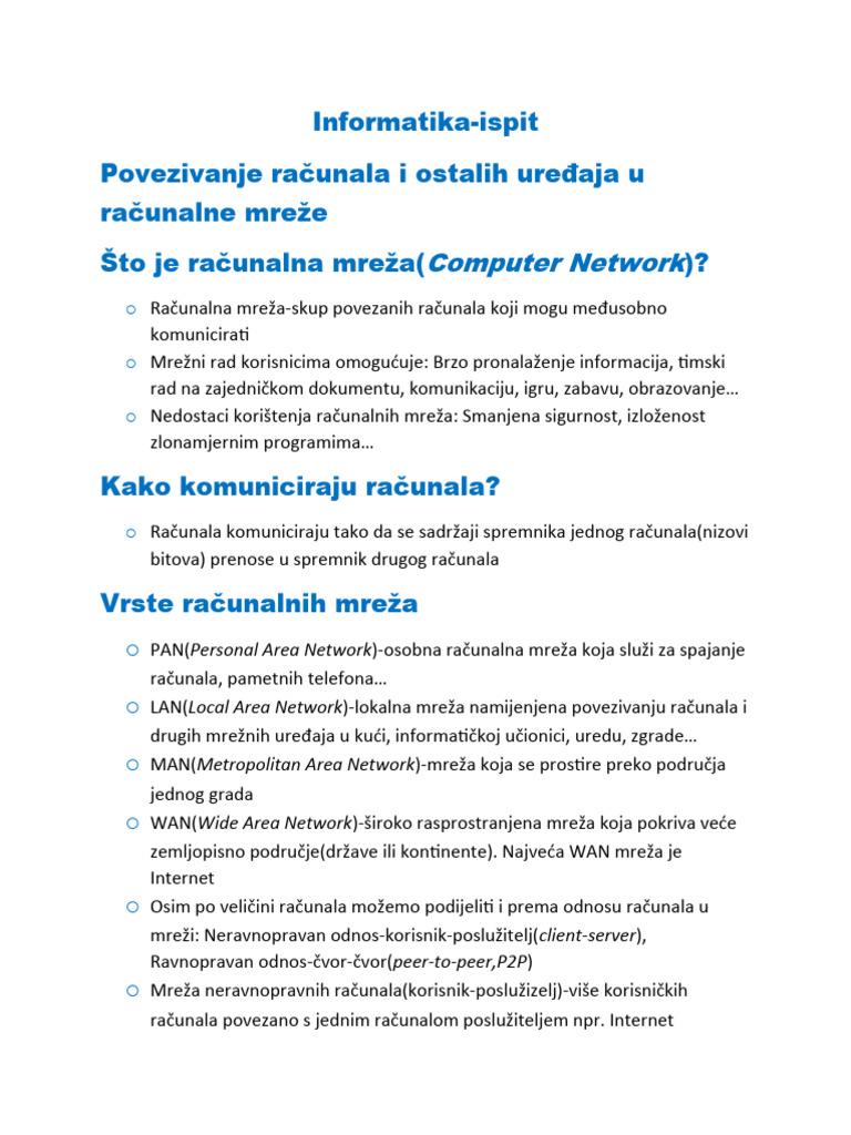 Informatika Ispit | PDF