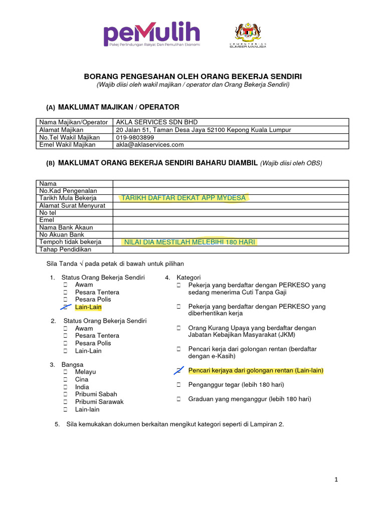 Cara Isi Borang 4 | PDF