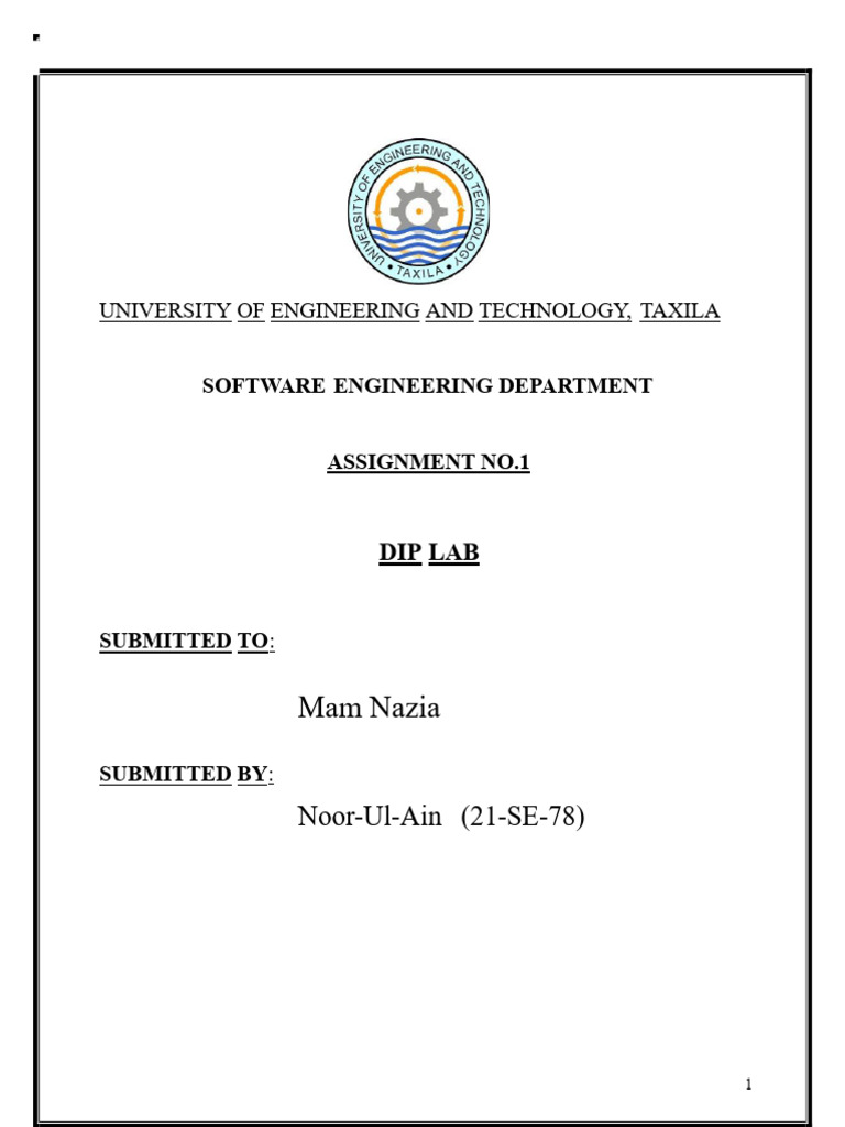 DIP Lab ASSIGMENT 1 | PDF | Applied Mathematics | Mathematics Of Computing