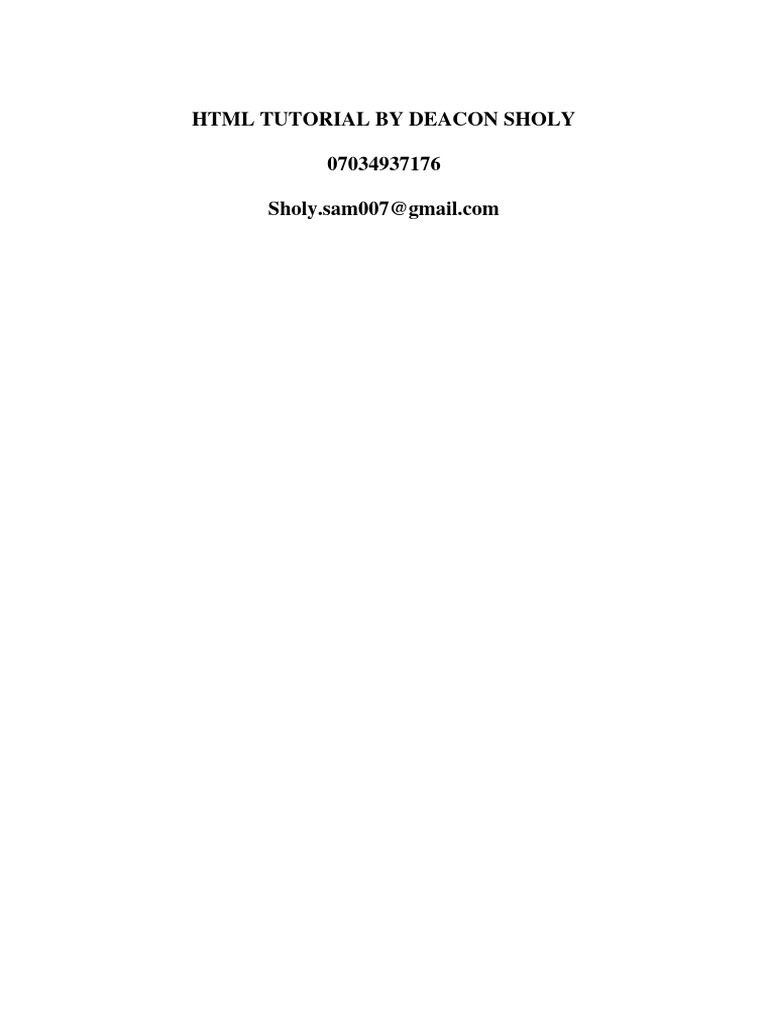 HTML Tutorial | PDF | Html Element | Html