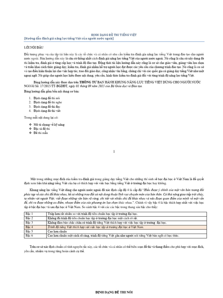 Dinh Dang de Thi Tieng Viet | PDF