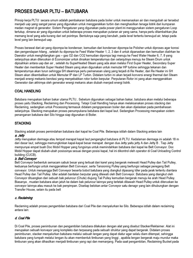 Proses Dasar Pltu | PDF