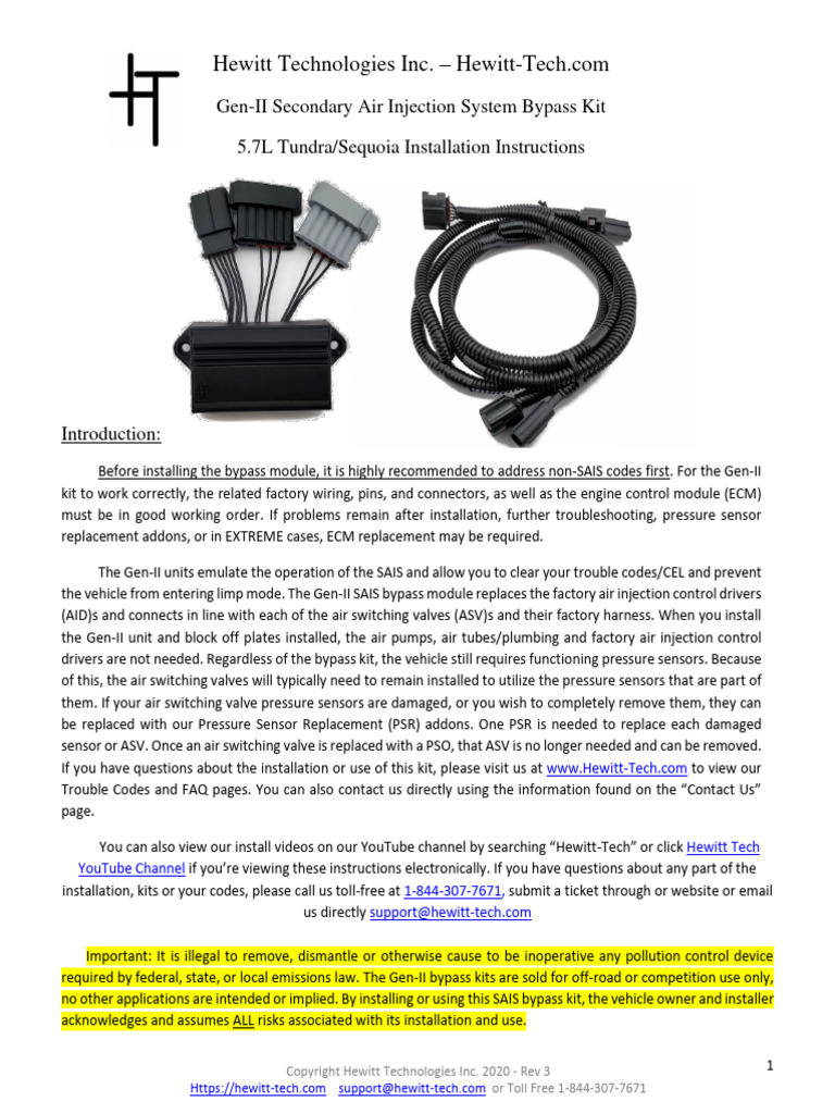 Gen II Install Instructions 5.7 Rev 3 | PDF | Vehicle Parts | Vehicles