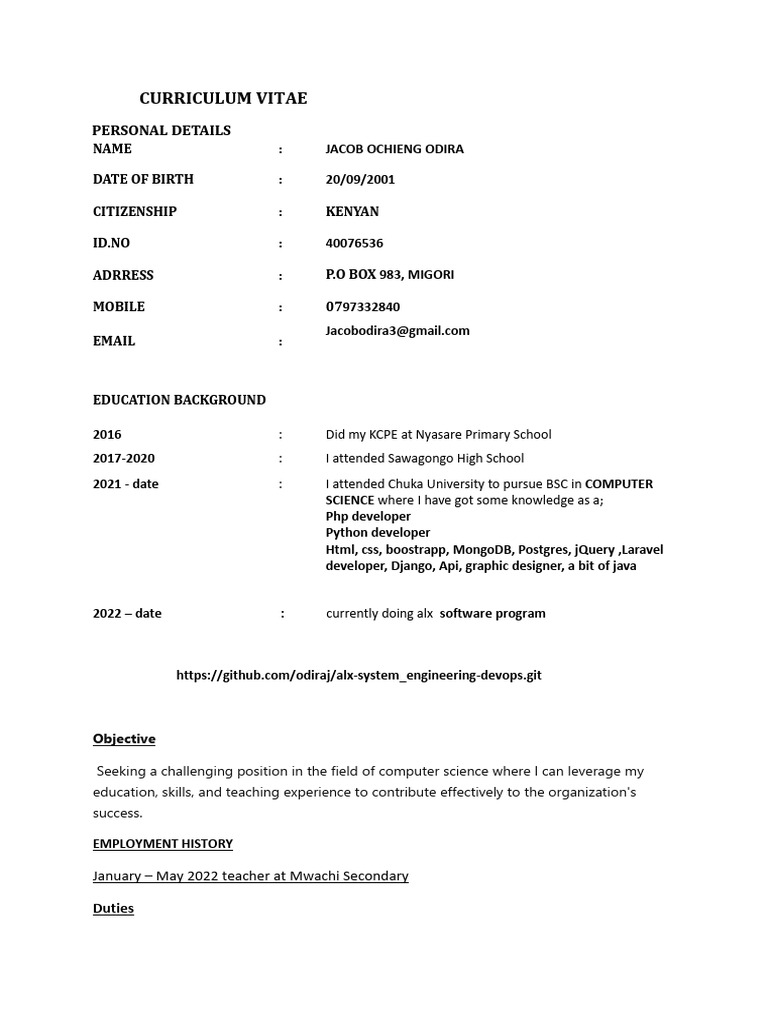 Jacob CV | Download Free PDF | Websites | Java Script