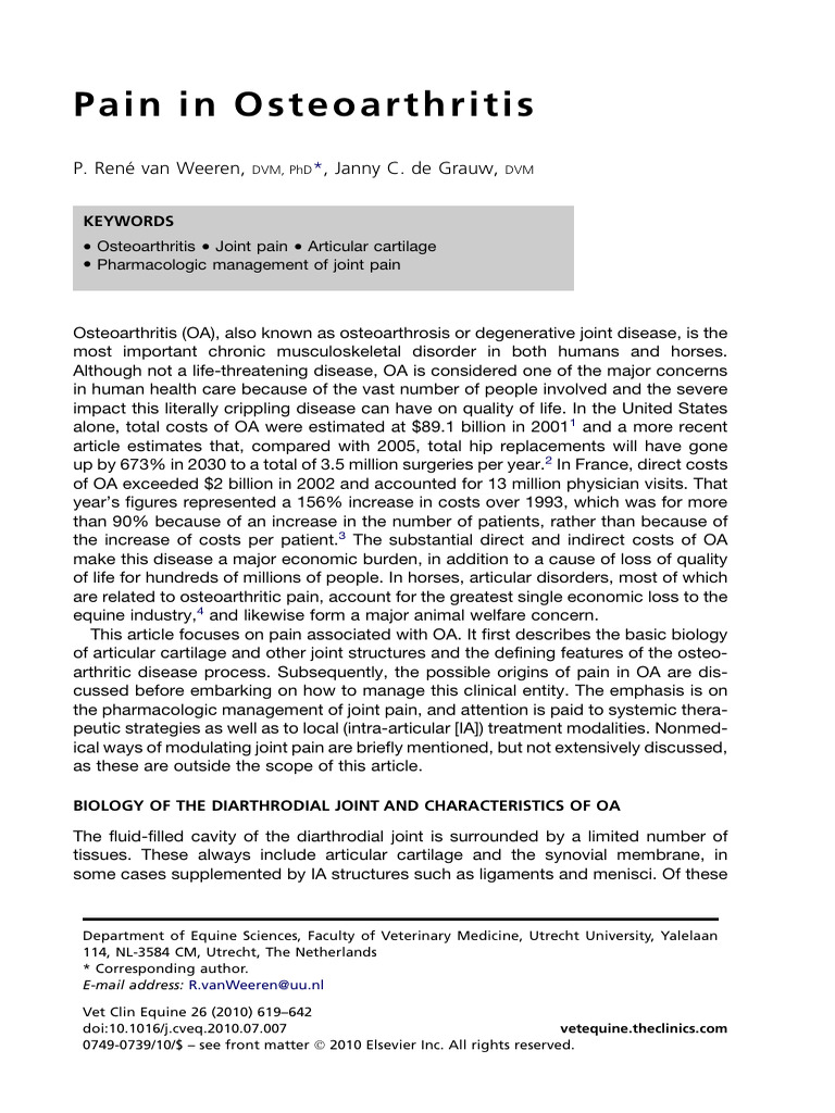 Pain In Osteoarthritis Pdf Nonsteroidal Anti Inflammatory Drug