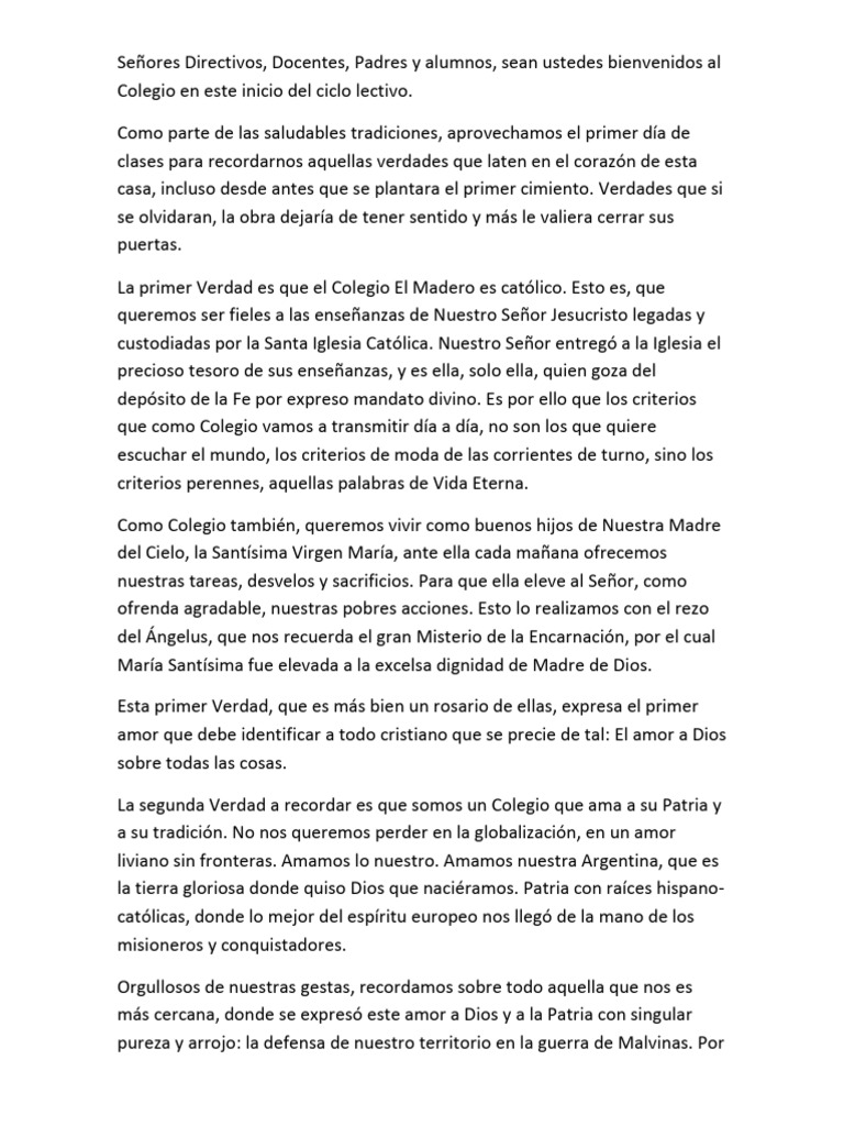 Bienvenida al Colegio El Madero | PDF | María, madre de Jesús | Amor