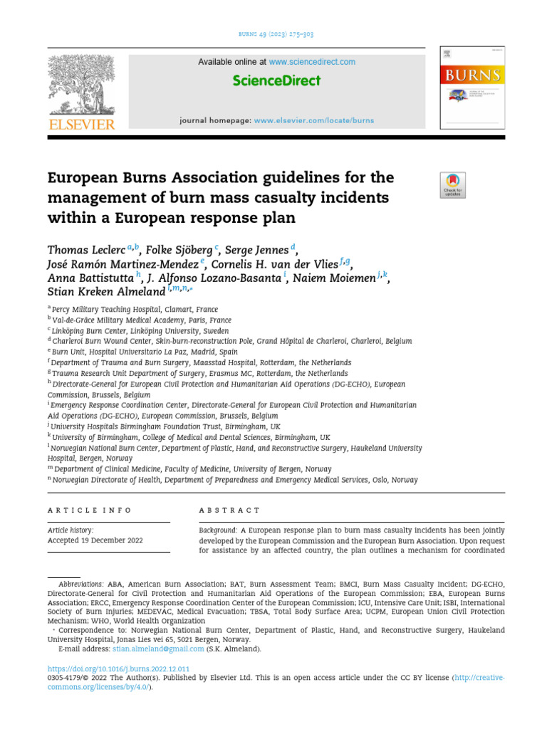 Burns Mass Casualty Guidelines | PDF | Emergency Department | Emergency Management
