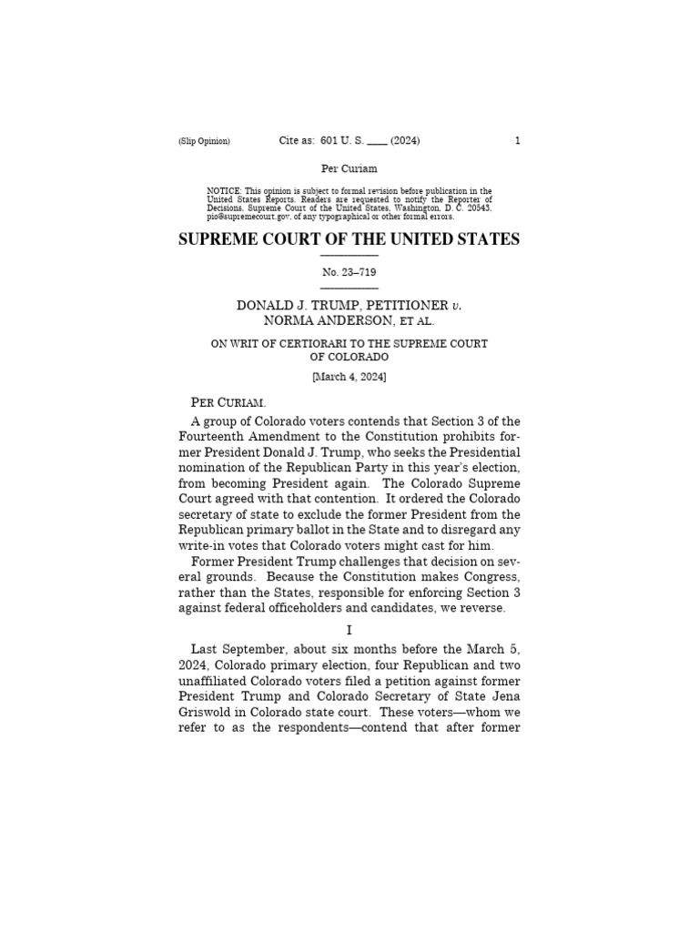 Supreme Court of The United States: 1 Cite As: 601 U. S. - (2024) Per ...