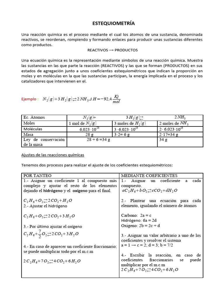 Estequiometr Ã A | PDF