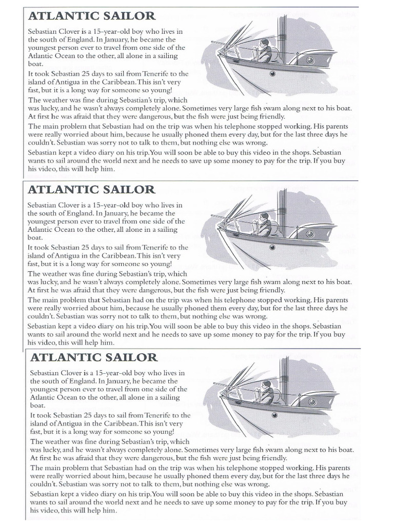 Reading Comprehension Atlantic Sailor | PDF