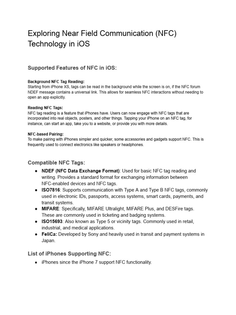 NFC iOS | PDF