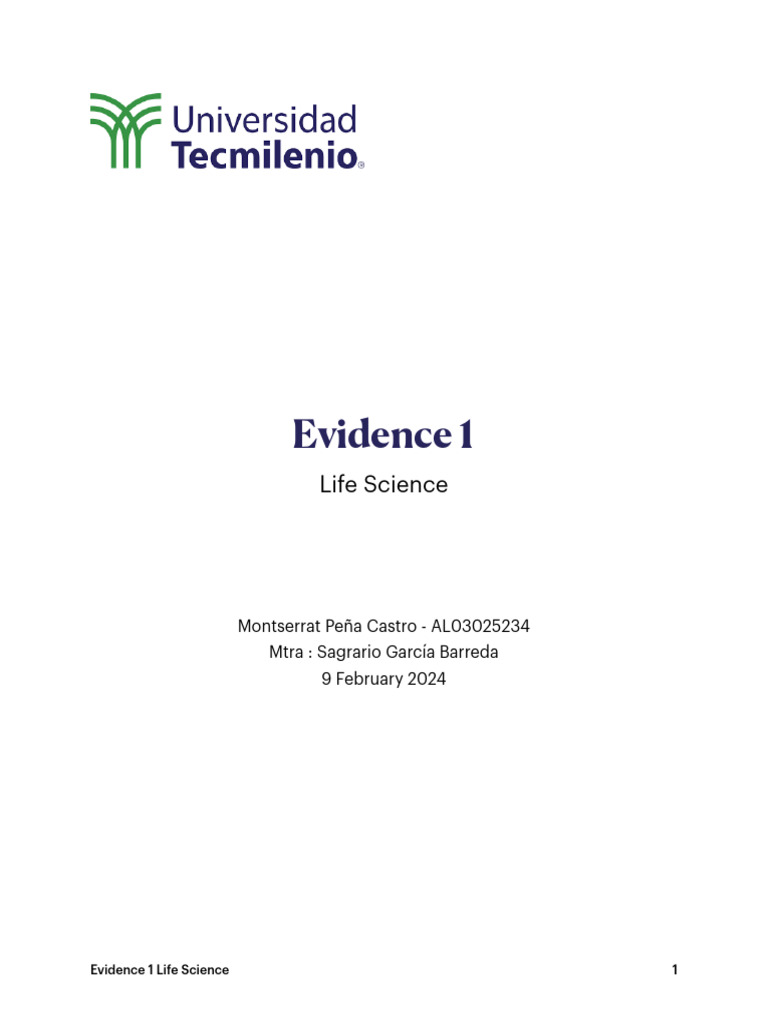 Evidence 1 Life Science | PDF