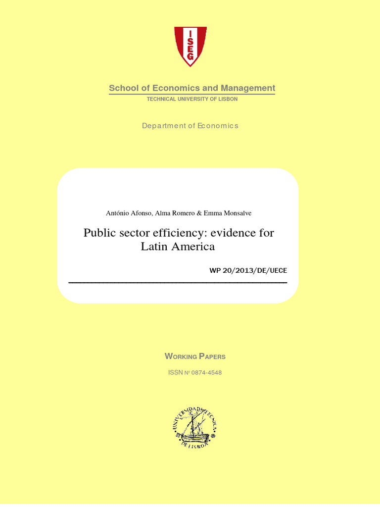 Public Sector Efficiency - Evidence For Latin America | PDF | Economic ...