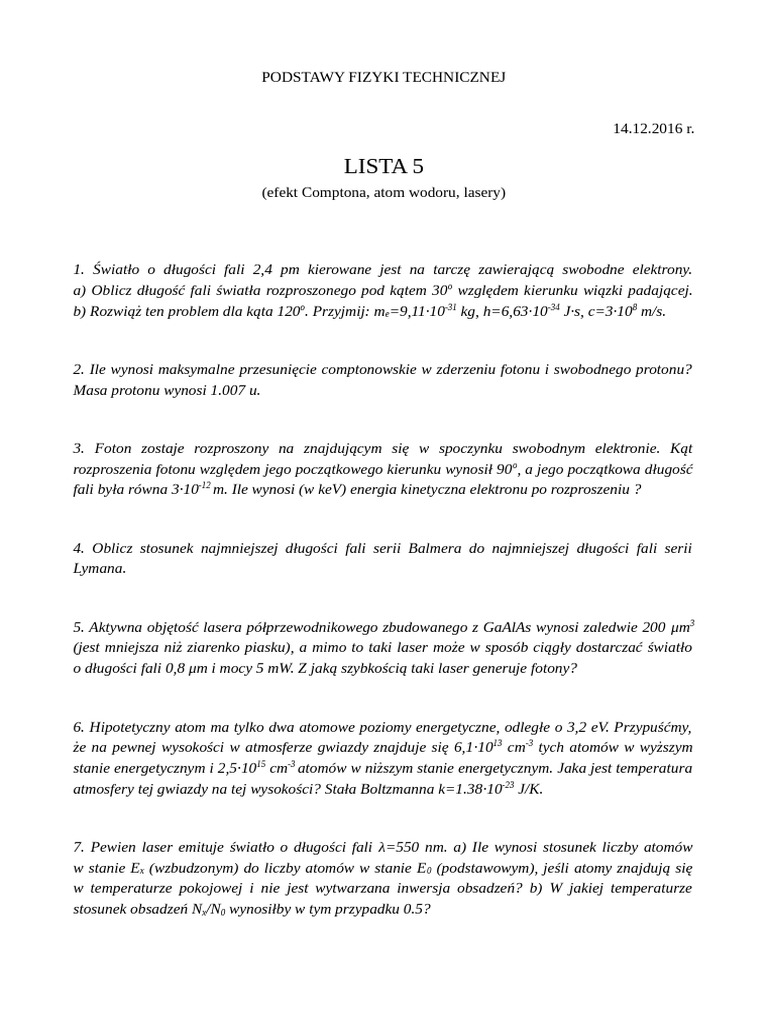 Lista 5 | PDF