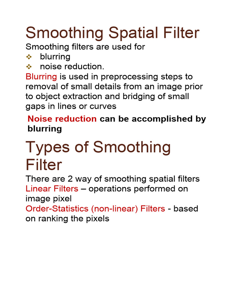 Smoothing Spatial Filter Pdf