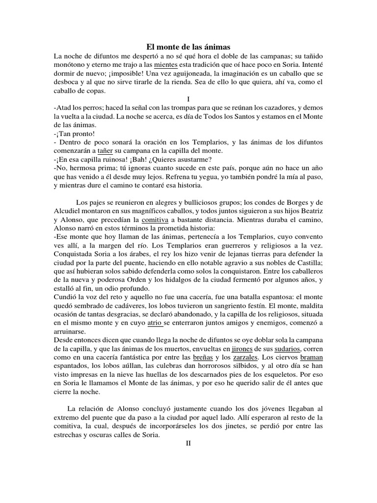 El Monte de Las Ánimas 2 ESO | PDF