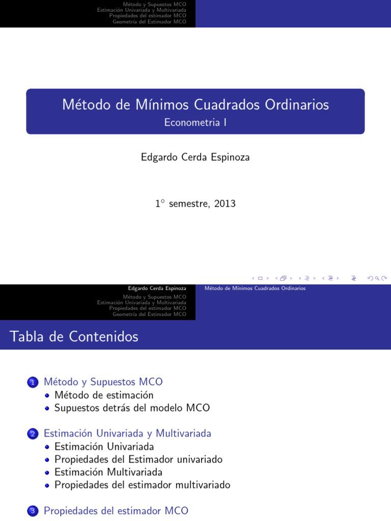 MiFee - CL - 2. Metodo de Minimos Cuadrados Ordinarios | PDF