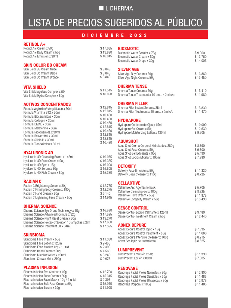LISTA PRECIOS Publico DIC23 A4 1 | PDF