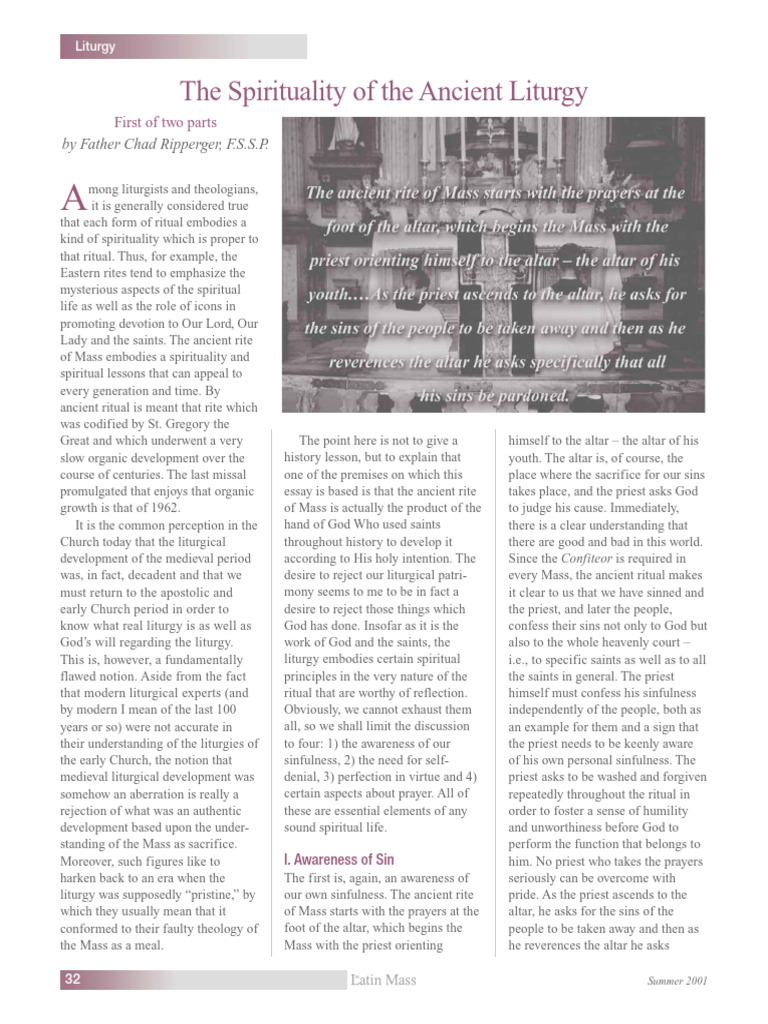 Spirituality of The Ancient Liturgy | PDF