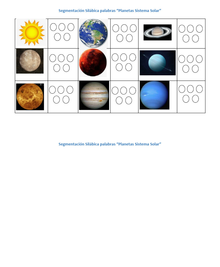 Actividad Sistema Solar | PDF