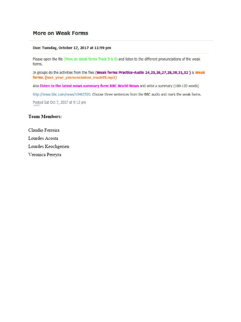 More On Weak Forms - Phonetics & Phonology I | PDF