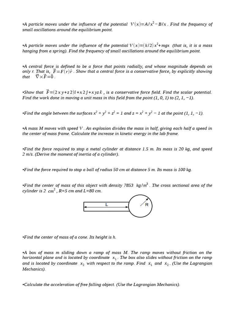 zadania | PDF | Lagrangian Mechanics | Hamiltonian Mechanics