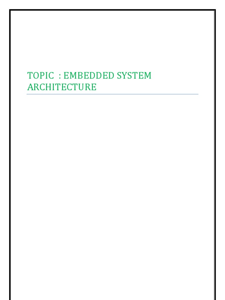 Embedded System Architecture | PDF | Embedded System | Digital Signal Processor