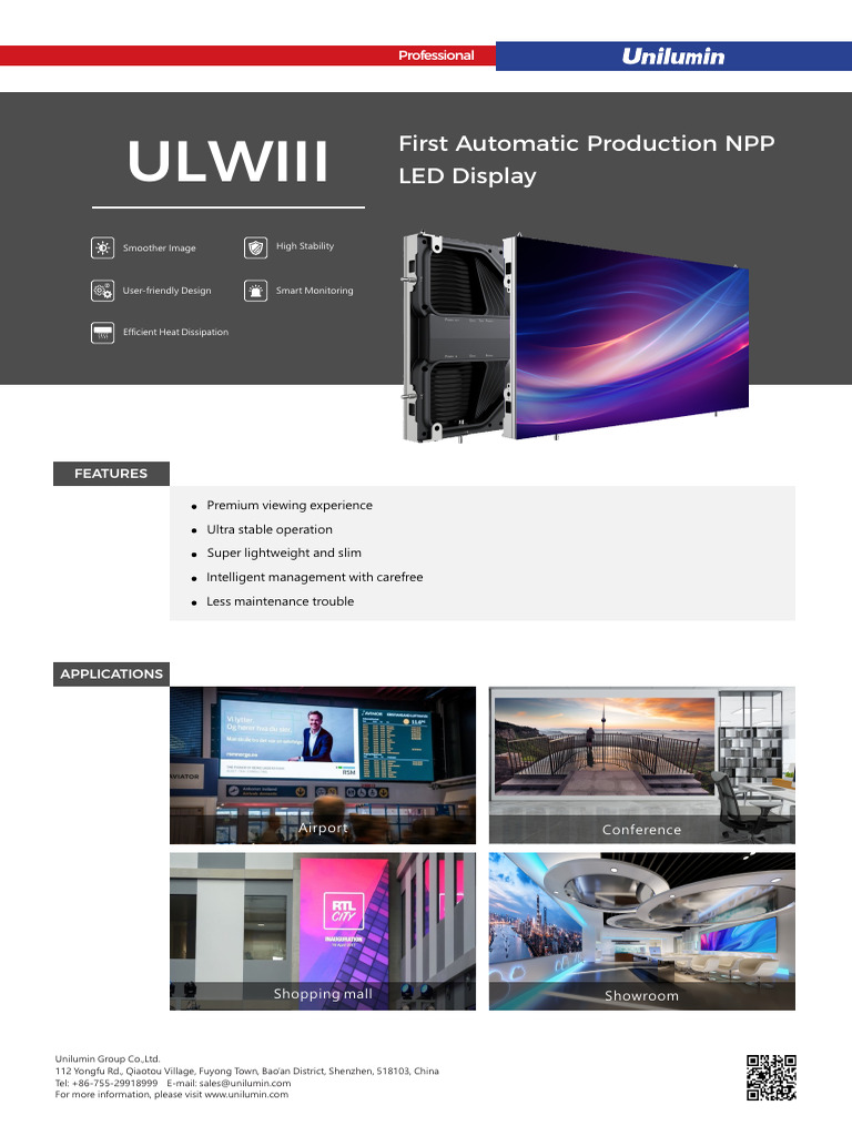 Unilumin ULWIII Specs | PDF