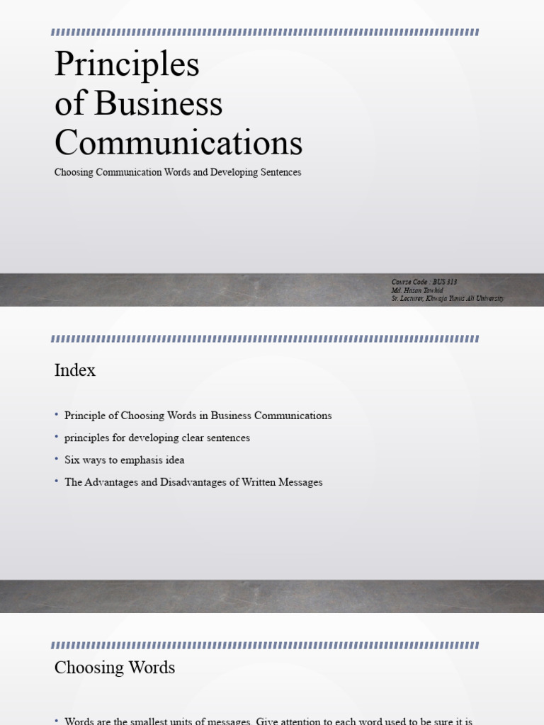 Communication Principles | PDF | Sentence (Linguistics) | Subject (Grammar)