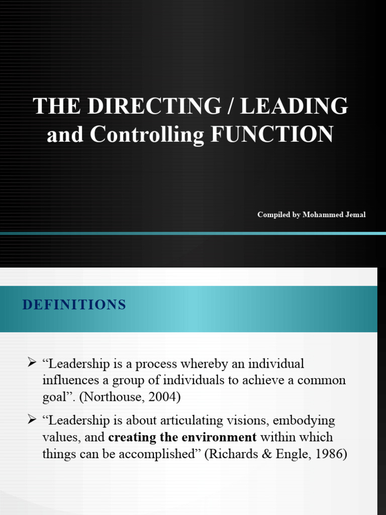 Leading and Controlling Function | PDF | Leadership | Motivation