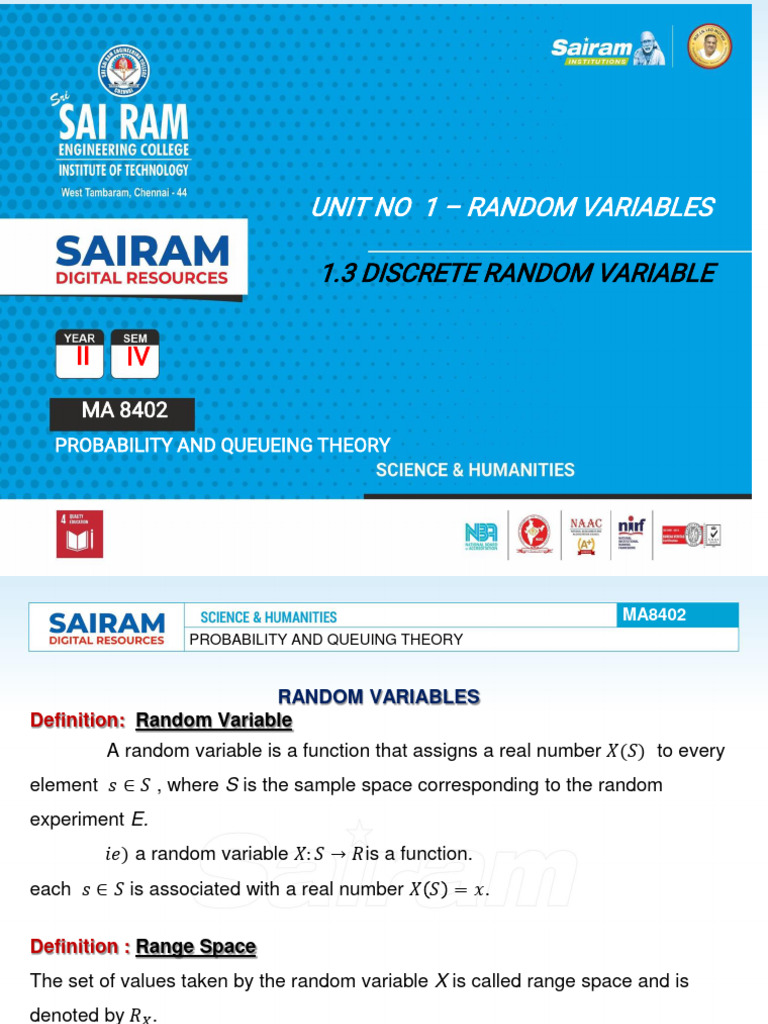 1.3 Discrete Random Variables | PDF | Random Variable | Probability ... 1.3 Discrete Random Variables | PDF | Random Variable | Probability ...