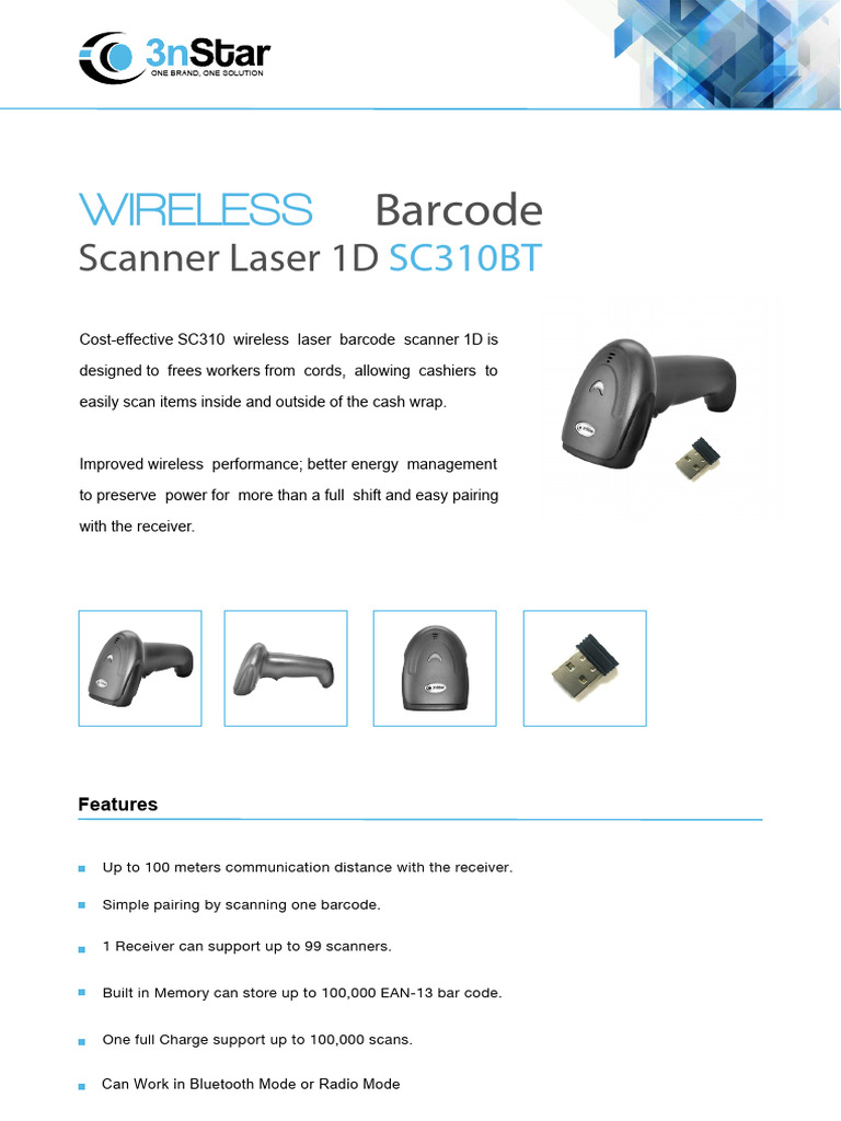 Lector o Scaner SC310BT | PDF | Barcode | Universal Product Code