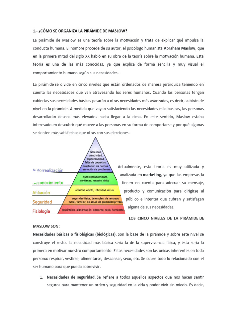 Piramide de Moslow | PDF | Bienes