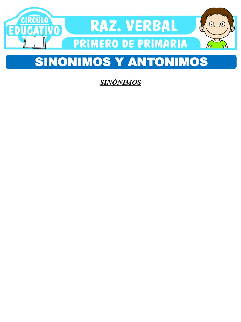 Sinonimos-y-Antonimos-para-Primero-de-Primaria | PDF