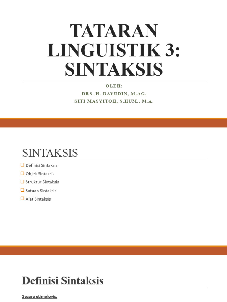 Sintaksis 1 | PDF
