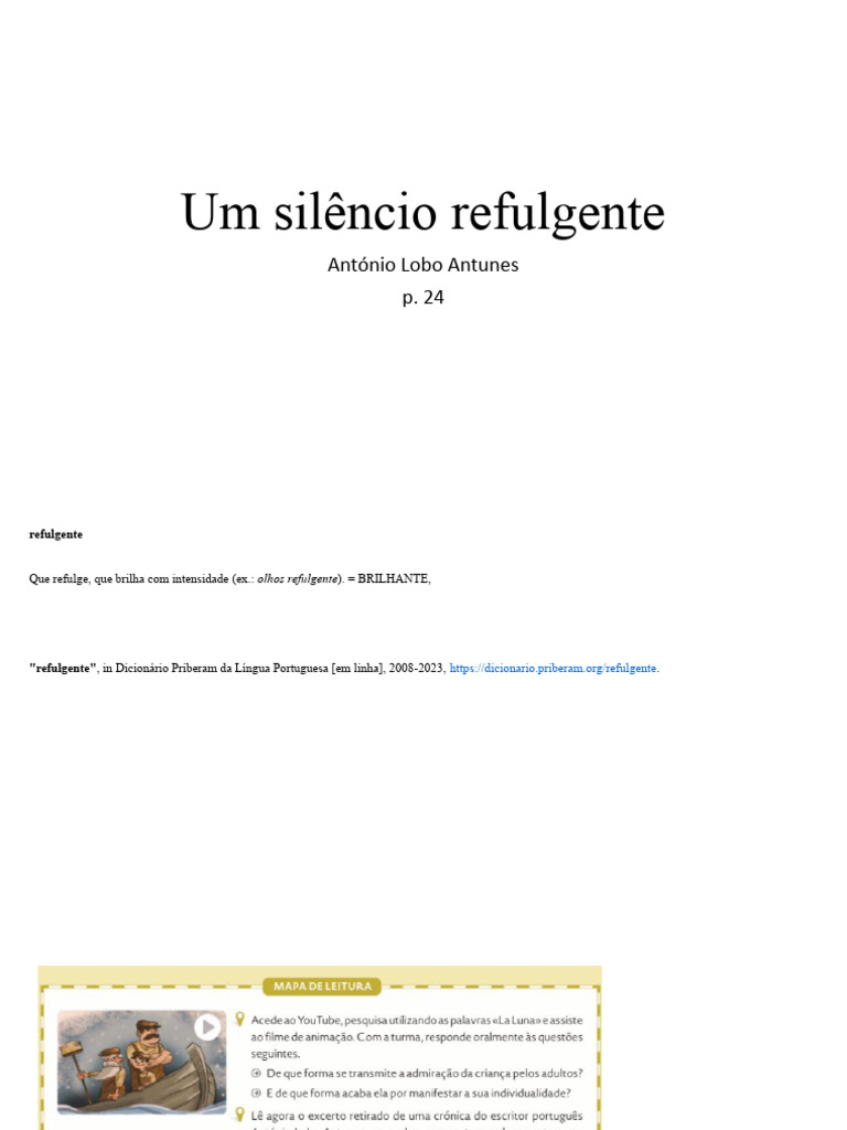 Silêncio Refulgente e Memória Infantil | PDF | Morfologia linguística ...