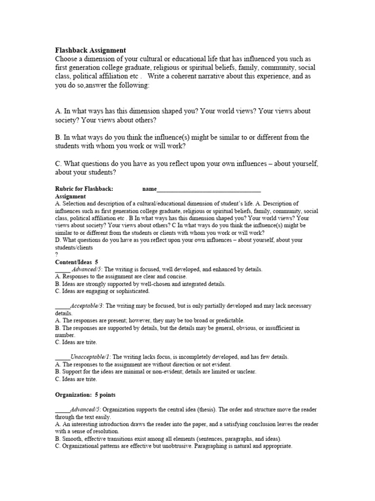 Flashback Assignment Nonfiction Writing | Download Free PDF | Human ...