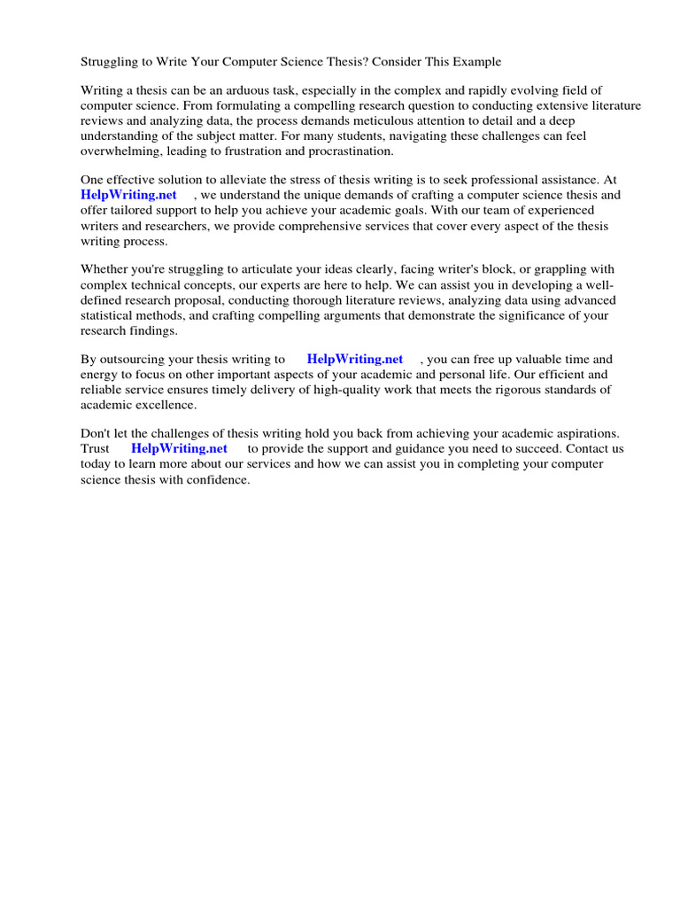 Computer Science Thesis Title Example | PDF Computer Science Thesis Title Example | PDF