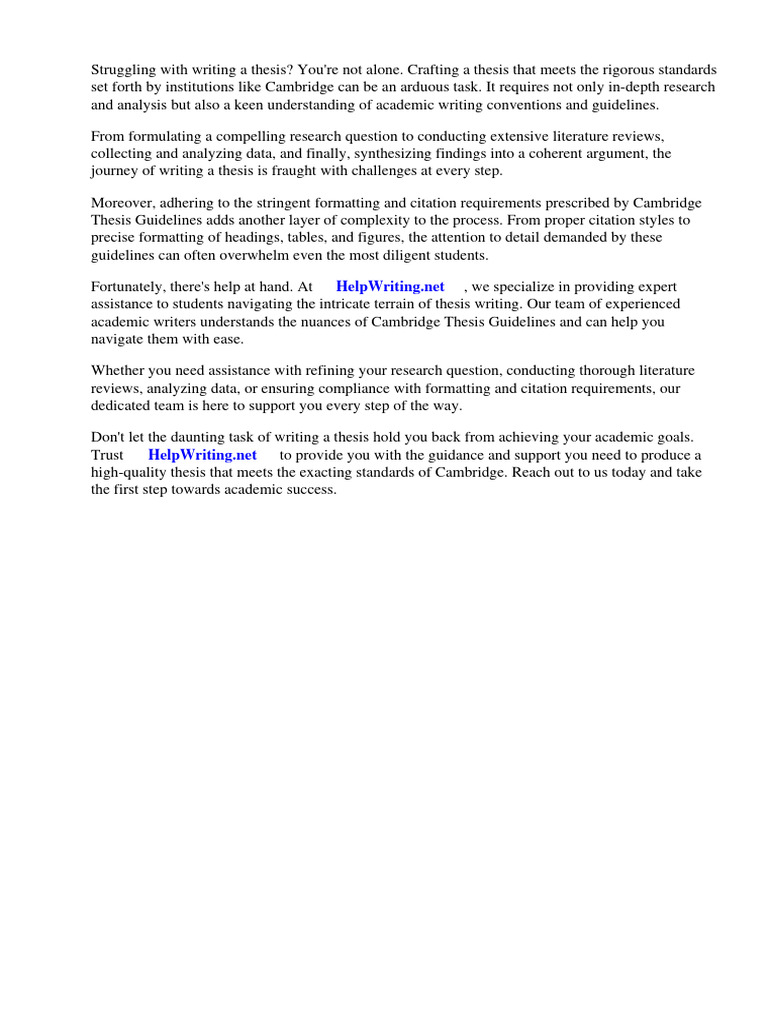 Cambridge Thesis Guidelines | PDF Cambridge Thesis Guidelines | PDF