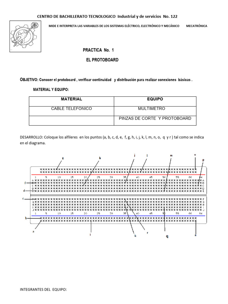 PRACTICA No. 1 EL PROTOBOARD | PDF | Electrónica | Corriente eléctrica
