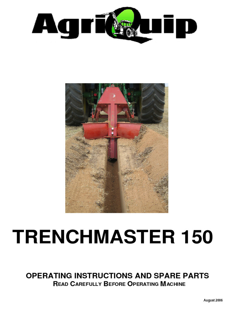 Trenchmaster 150 Operating Manual | PDF | Technology & Engineering
