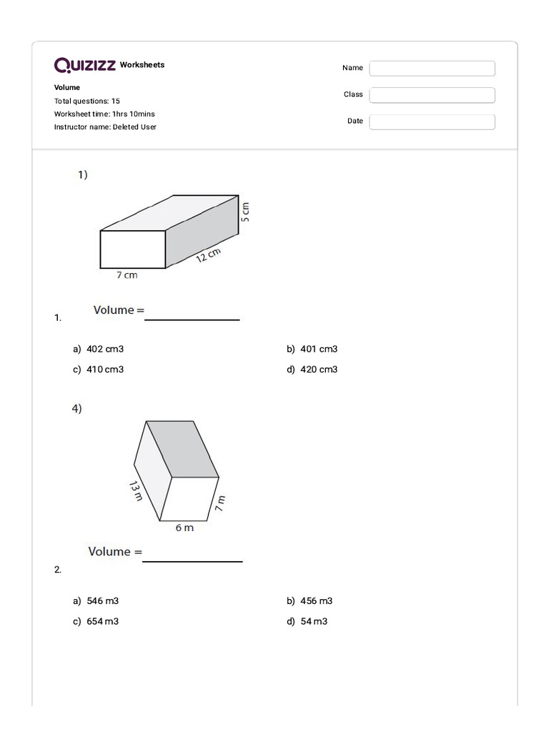 Quizizz - Volume | PDF