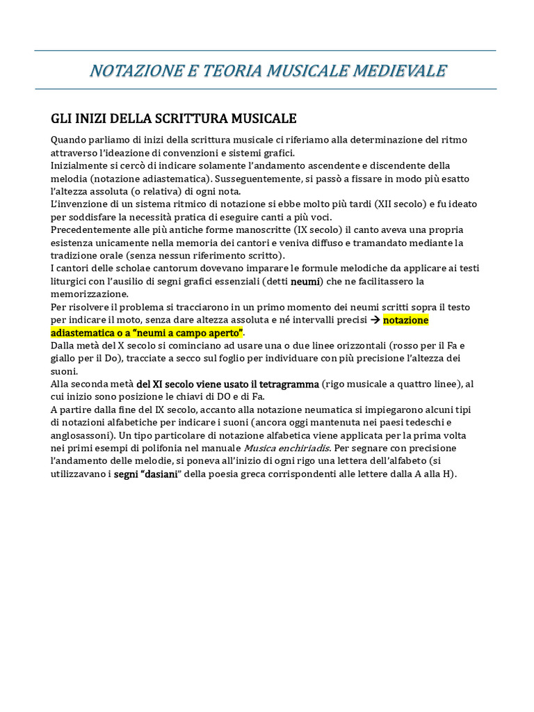 Notazione Musicale Medievale | PDF