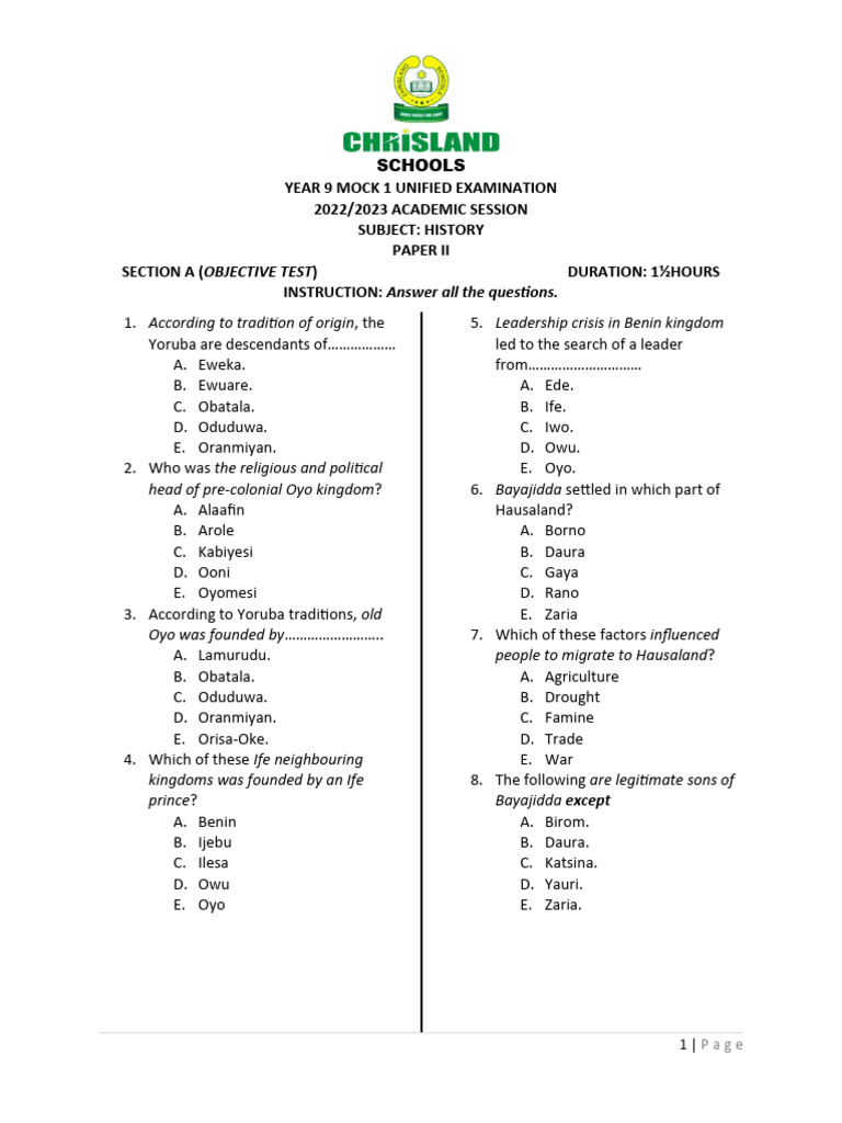 History Year 9 Paper 2. | PDF