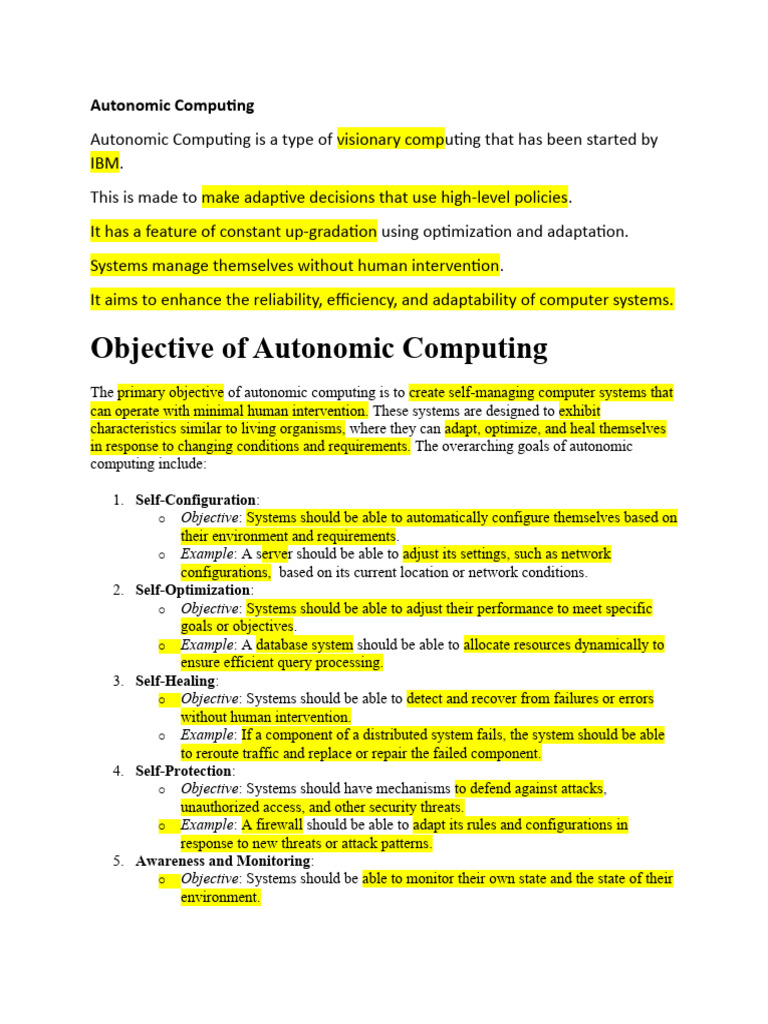 Autonomic Computing Pdf