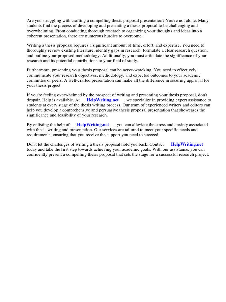 Presentation for Thesis Proposal | PDF | Thesis | Microsoft Power Point